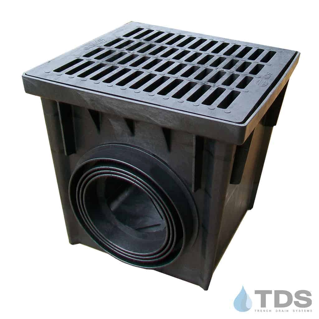 NDS 24" Catch Basin Kit with NDS Slotted Grate | Black – Drainage Kits