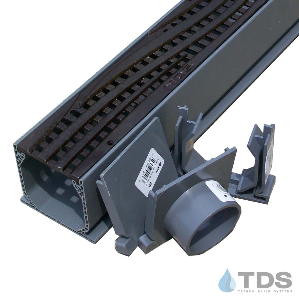 NDS Gray Mini Channel Kit W/ Wave Grate | Drainage Kits