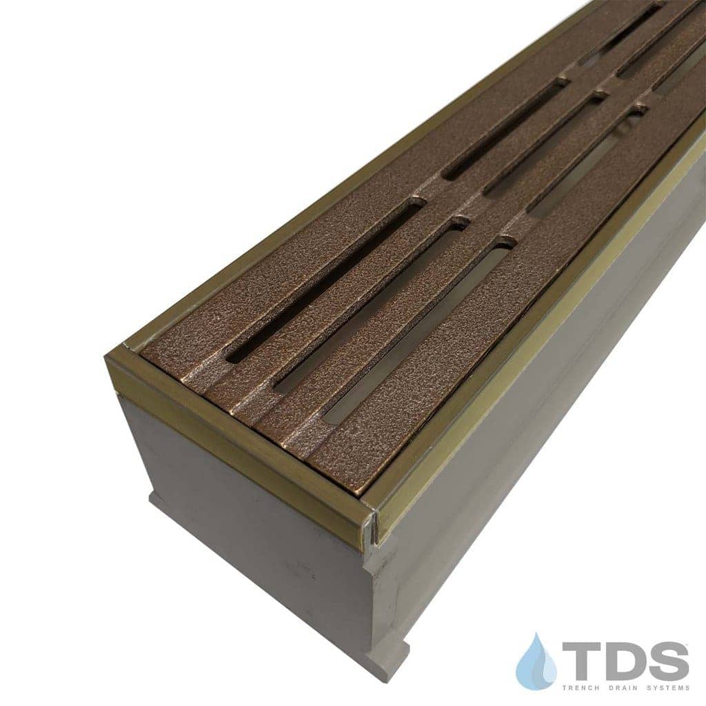 TDS™ 3" Gray MAX Mini w/ Natural Bronze BARS Grate & Satin Bronze Edge ...