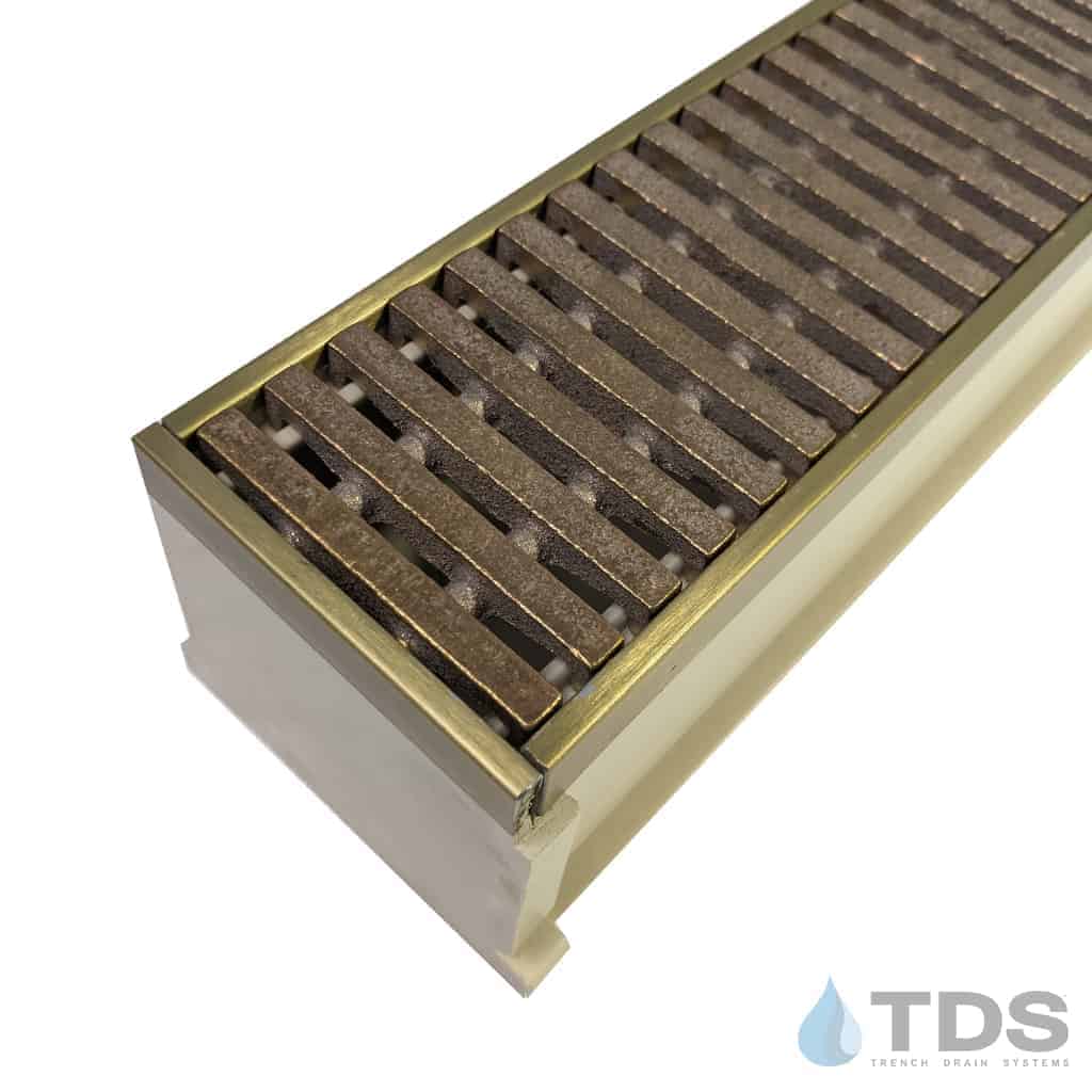 TDS™ 3" Sand MAX Mini w/ Natural Bronze Pedreda Grates & Satin Bronze ...