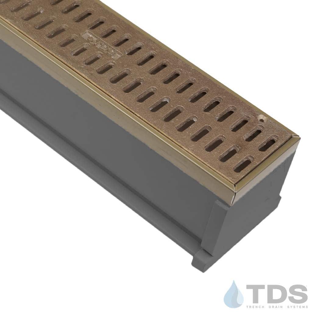 TDS™ 3" Gray MAX Mini w/ Natural Bronze Slot Grate & Satin Bronze Edge ...
