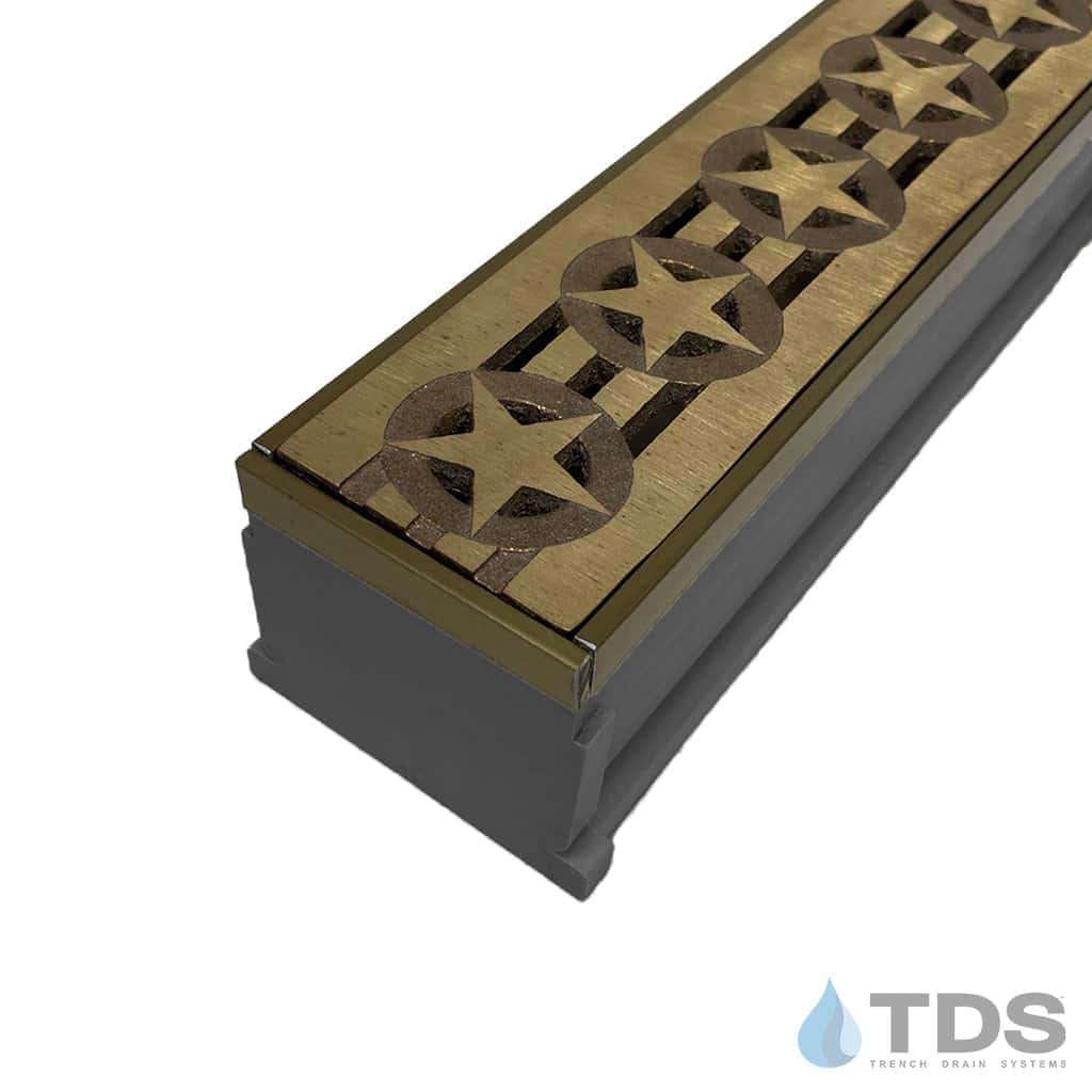 TDS™ 3" Gray MAX Mini w/ Brushed Bronze Star Grate & Satin Bronze Edge ...
