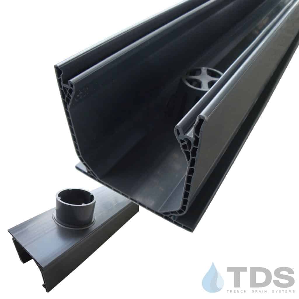 NDS 550 Mini Channel 3" x 36" with Bottom Outlet – GRAY – Drainage Kits