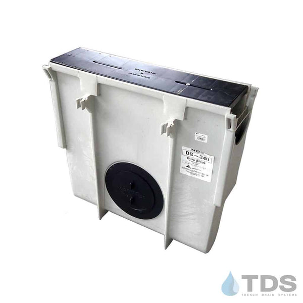 NDS® Dura Slope In-Line Catch Basin with DS-603 Cast Iron Tile Grate R ...