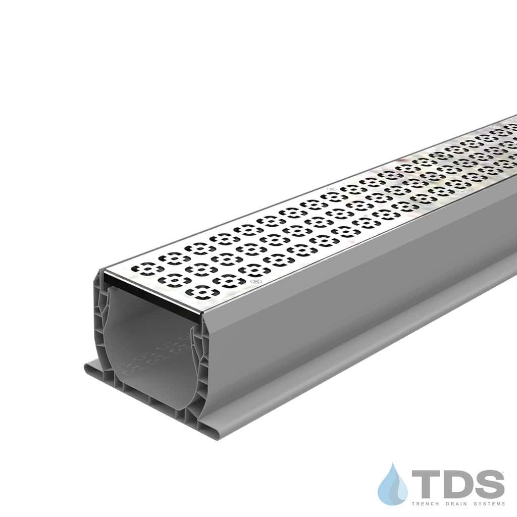 NDS Spee-D® Channel w/ BA-DECO-0448 Galvanized Steel 4"x48" Deco Grate ...