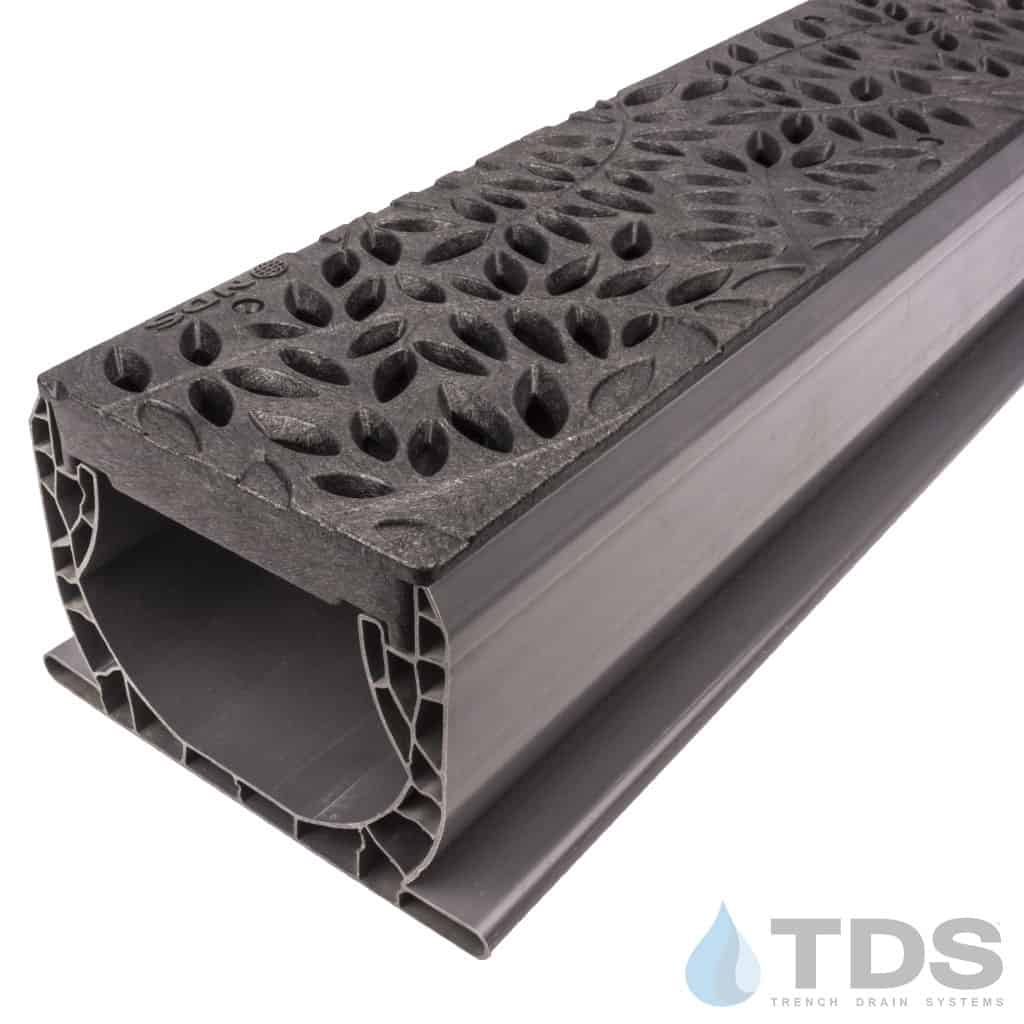 NDS Spee-D® Channel w/ 252 Botanical HDPE 4"x24" Black Grate – Drainage ...