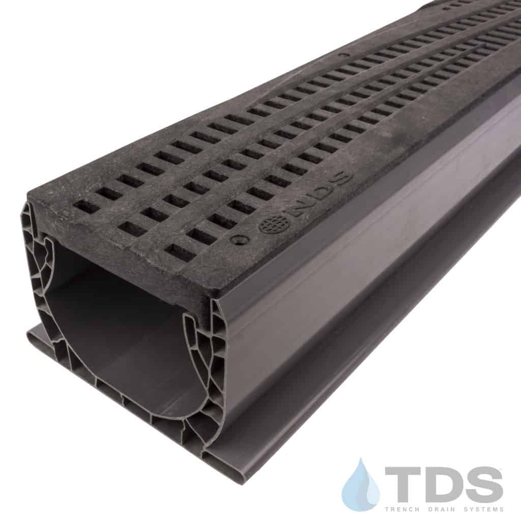 NDS Spee-D® Channel w/ 253 Wave HDPE 4"x24" Black Grate – Drainage Kits