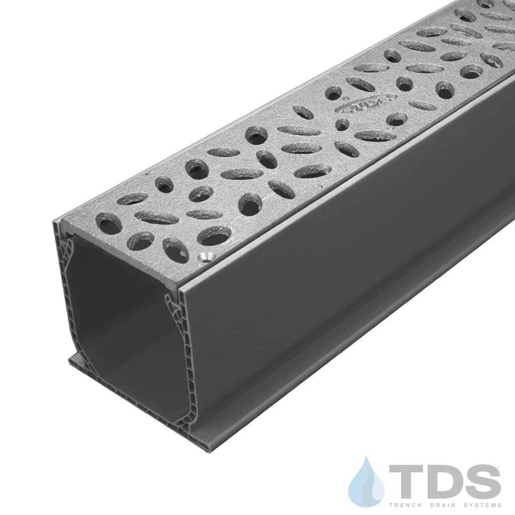 NDS Gray Mini Channel Kit W/ Rain Drop Grate | Drainage Kits