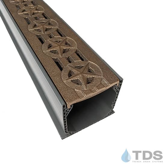 NDS 3" Gray Mini Channel Kit with TDS Bronze Age Star Grate - Natural ...