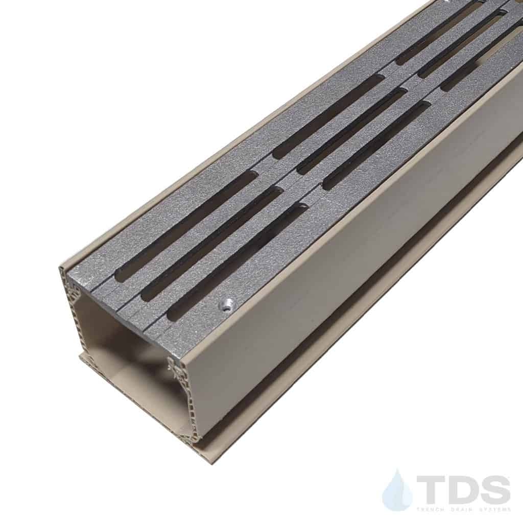 NDS Sand Mini Channel Kit W/ Aluminum Bars Grate| Drainage Kits