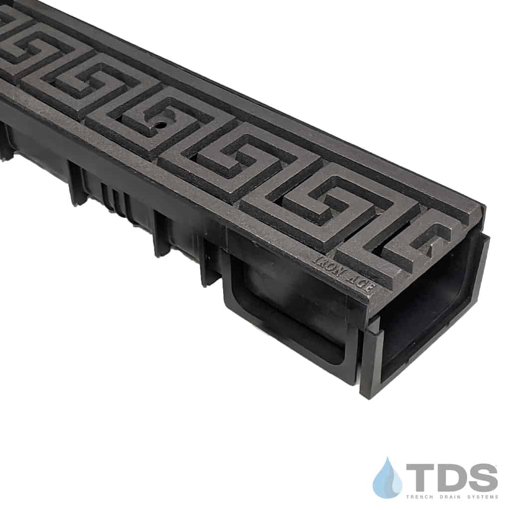 HYDROPLUS Mini w/ Iron Age 5"x20" Greek Key Raw Cast Iron Grate | Clas ...