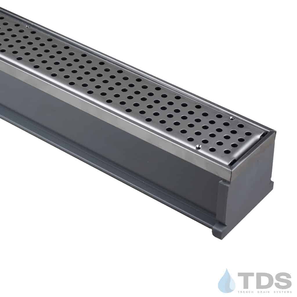 TDS™ 3" Gray MAX Mini w/Perforated HP 316L Stainless Steel Grate & Sta ...